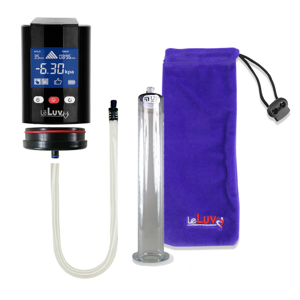 LeLuv Premium iPump Penis Pump Kit w/ Smart LCD Display, Color, Silico